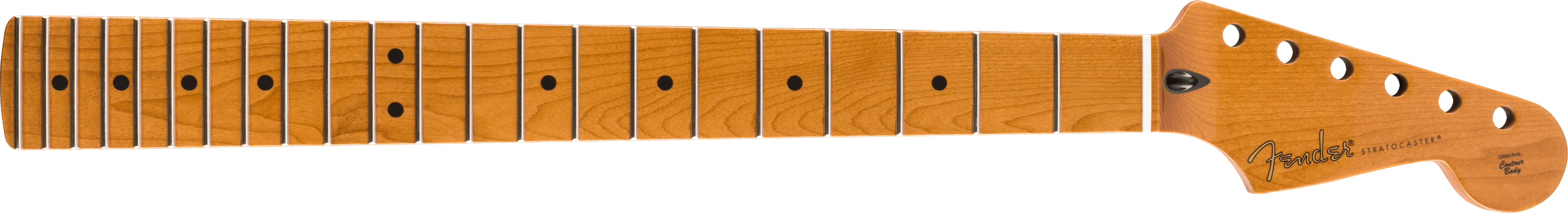 Roasted Maple Stratocaster® Neck, 22 Jumbo Frets, 12", Flat Oval Shape ...