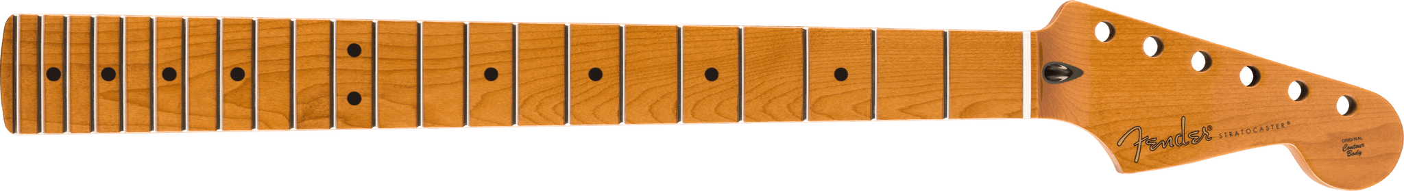 Roasted Maple Stratocaster® Neck, 22 Jumbo Frets, 12", Flat Oval Shape ...