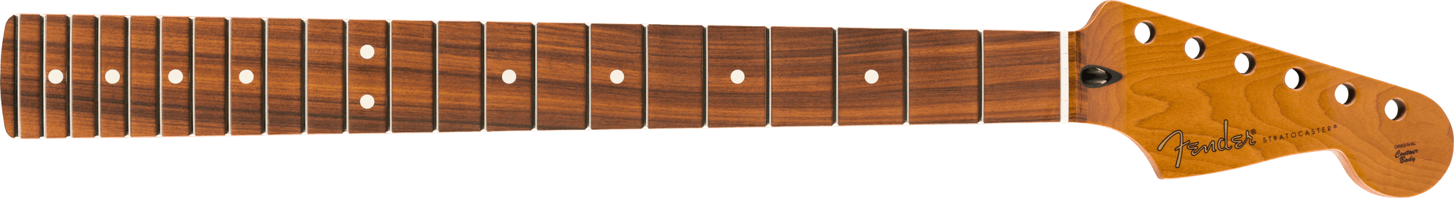 Roasted Maple Stratocaster® Neck, 22 Jumbo Frets, 12", Flat Oval Shape ...